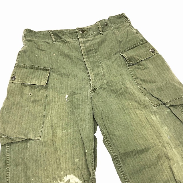 US ARMY M-43 HBT CARGO PANT 40S 「13スターボタン、実寸W32 US ARMY M-43 HBT CARGO PANT 40S 「13スターボタン、実寸W32